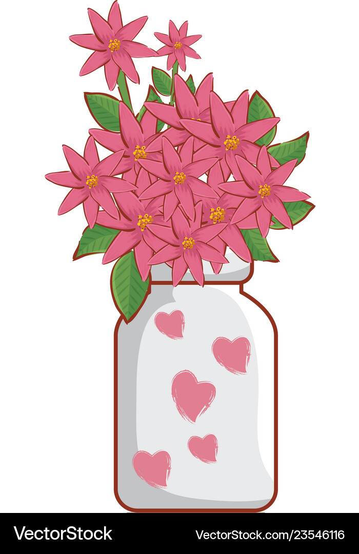 Coffee cup with heart and rose Royalty Free Vector Image