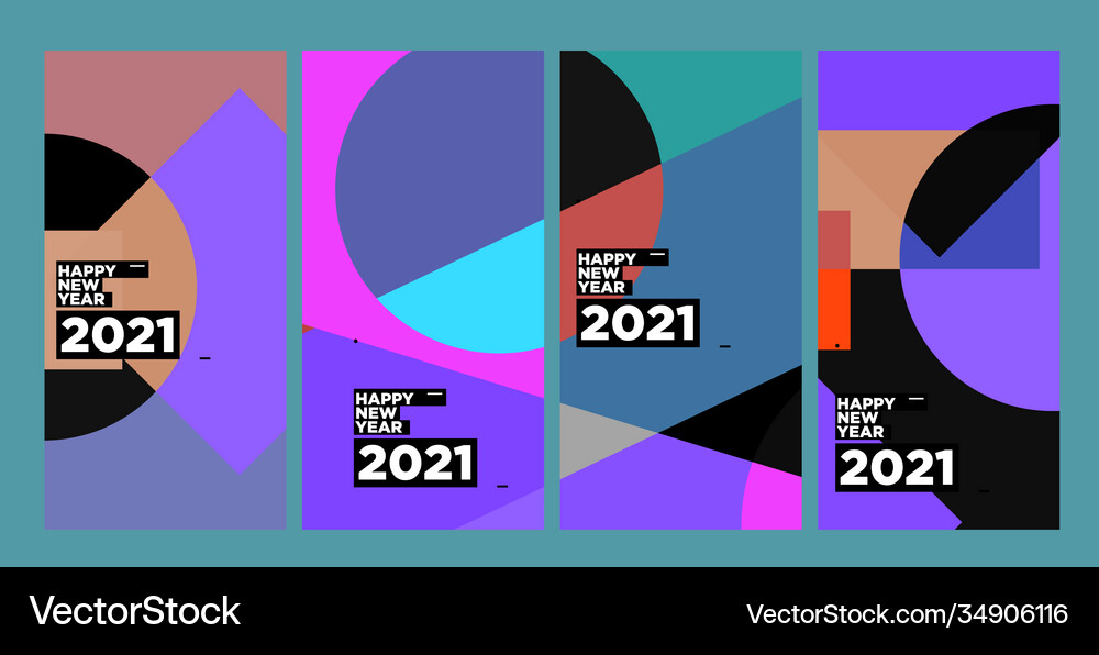 Colorful abstract background set for new year Vector Image