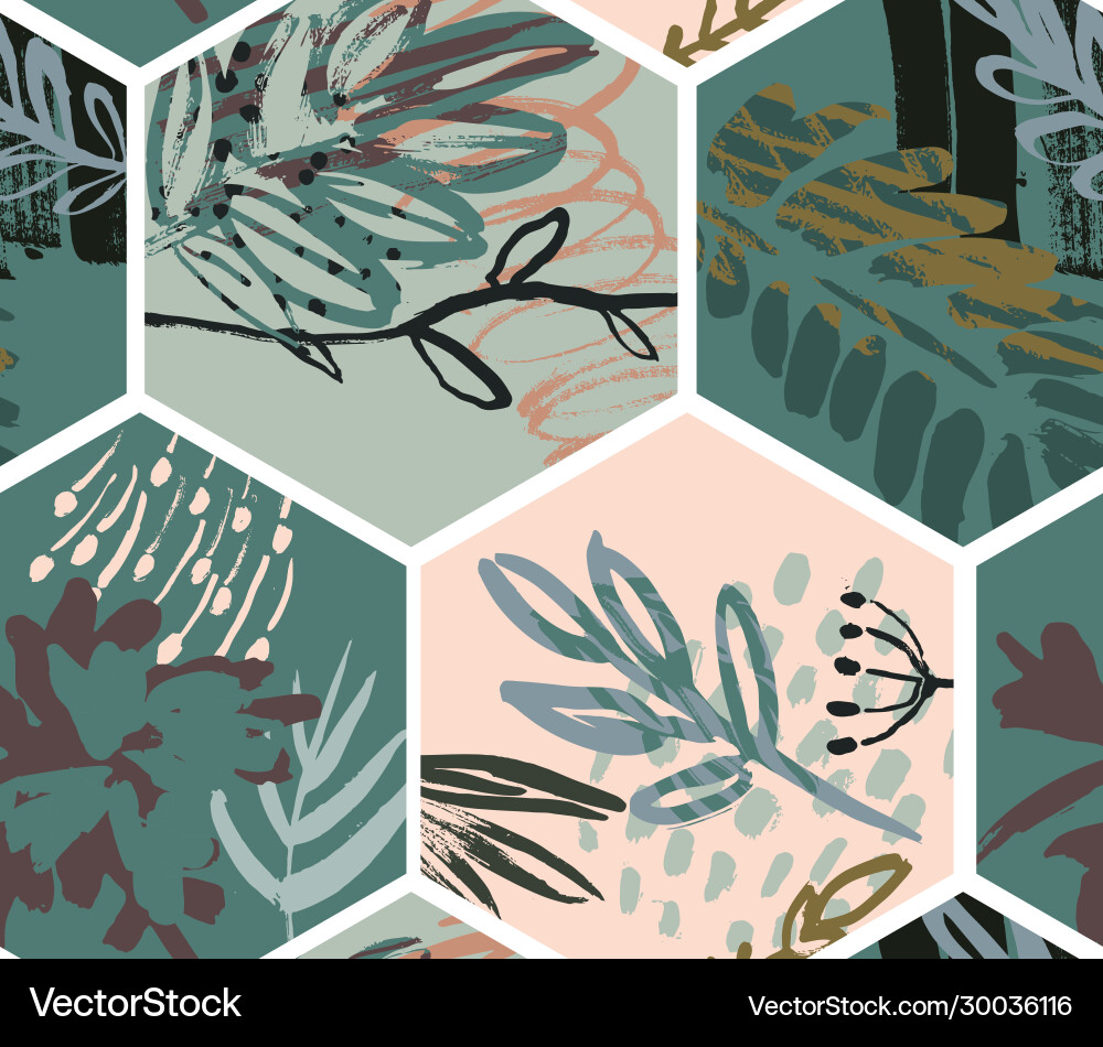 Colorful collage contemporary natural Royalty Free Vector