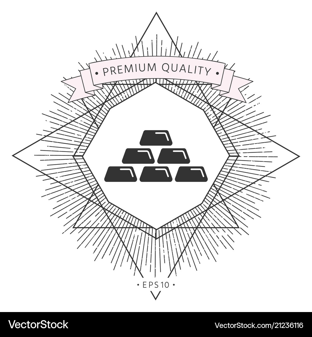 Gold bullion bar icon Royalty Free Vector Image