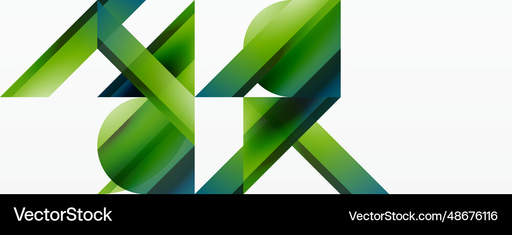 Gradient color triangles and circles on white Vector Image