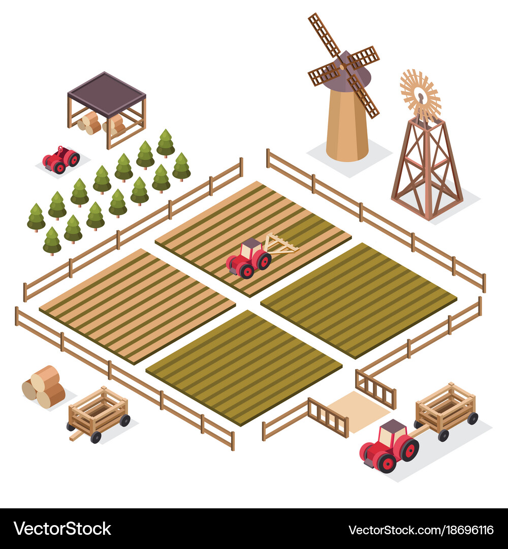 Isometric of a harvest Royalty Free Vector Image
