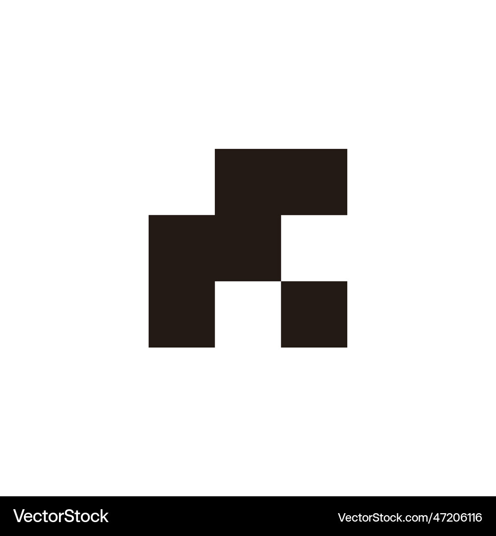 Letter m square stairs geometric symbol simple Vector Image