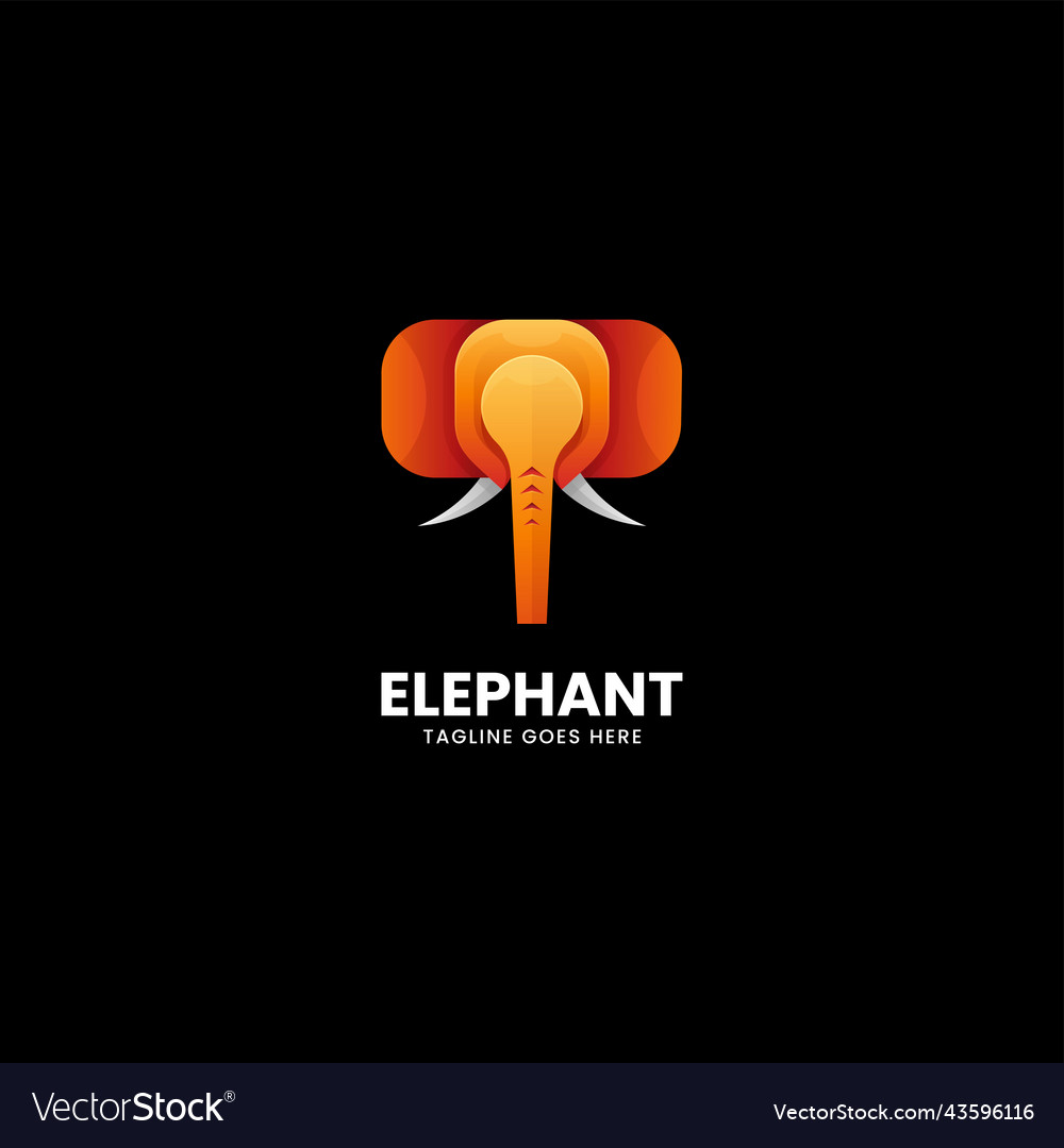 Logo elephant gradient colorful style Royalty Free Vector