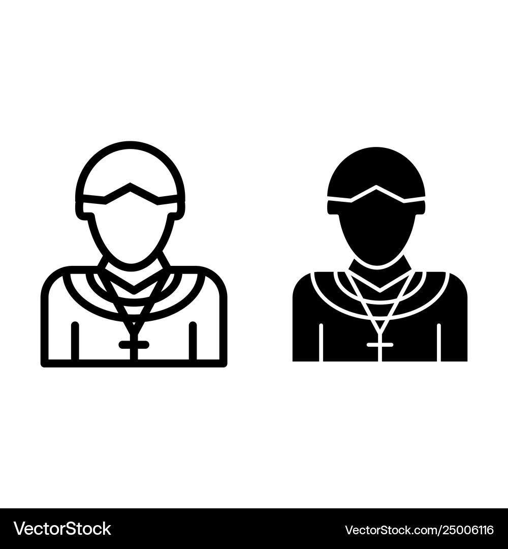 Priest line and glyph icon christian Royalty Free Vector