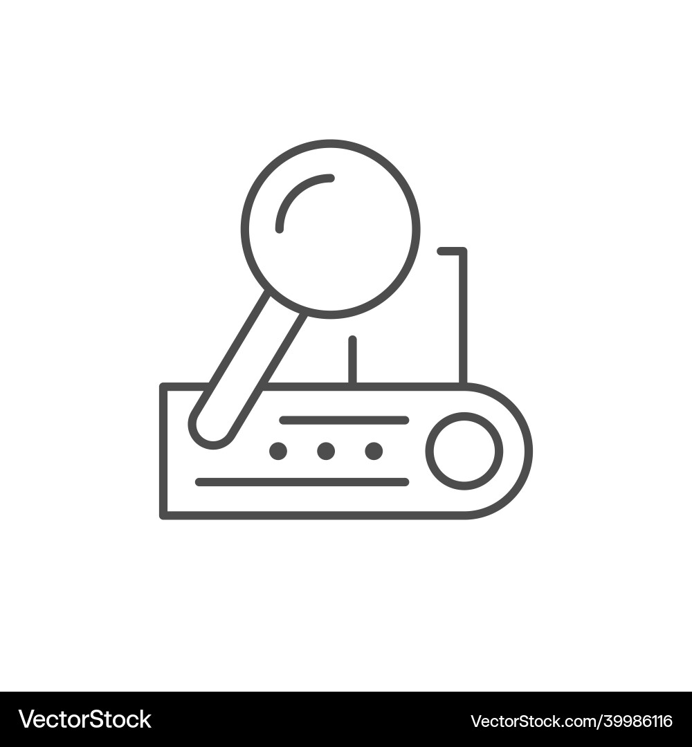Production line inspection outline icon Royalty Free Vector