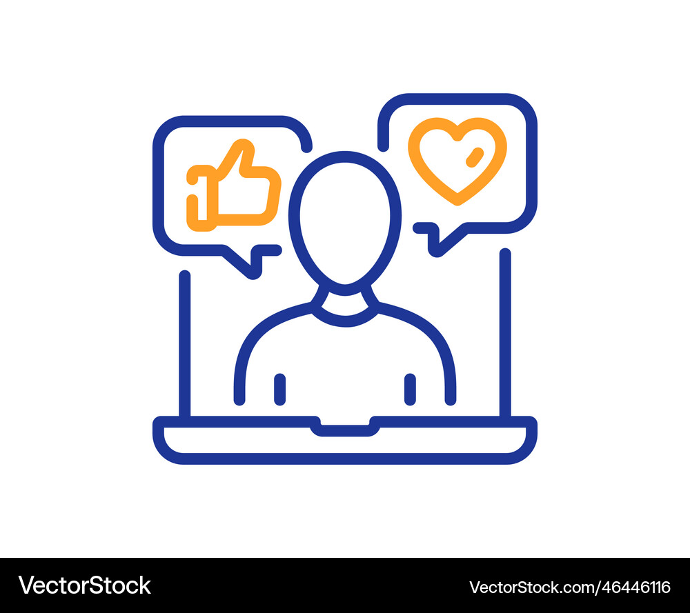 Social media line icon influence sign Royalty Free Vector