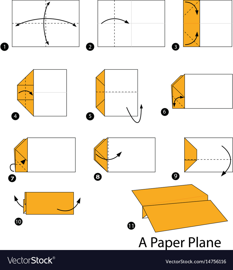 Step by instructions how to make origami Vector Image