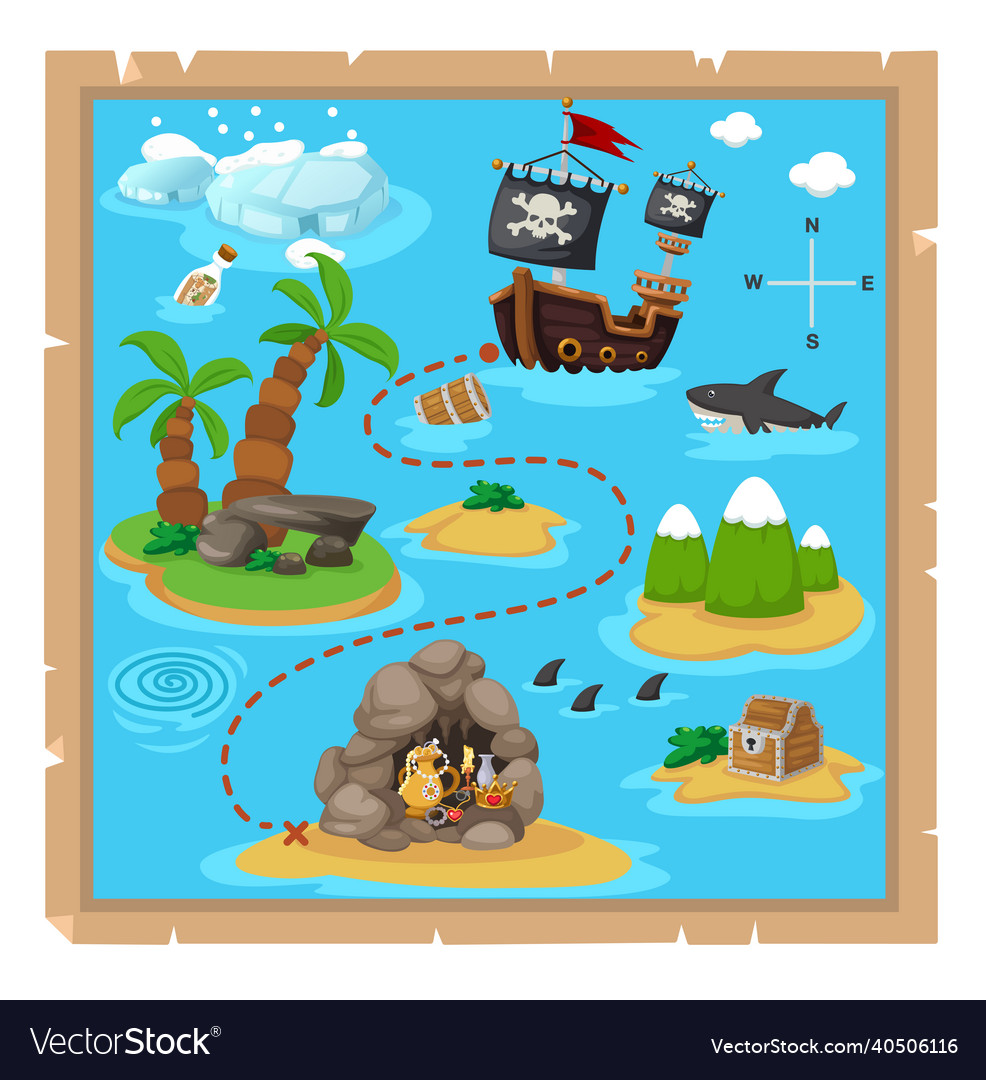 Treasure map Royalty Free Vector Image - VectorStock