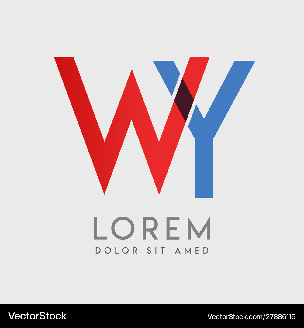 Wy logo letters with blue and red gradation Vector Image