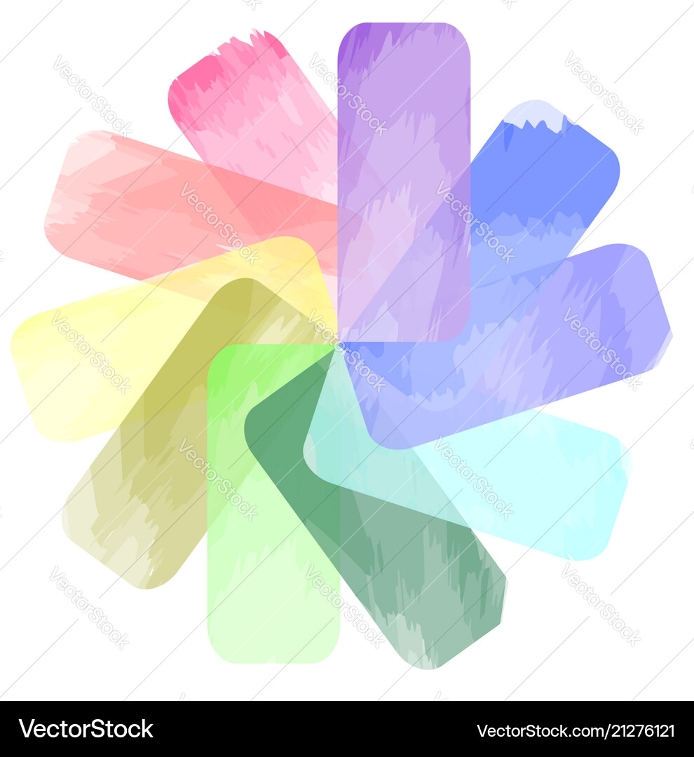 Color palette formed of 10 strips different Vector Image