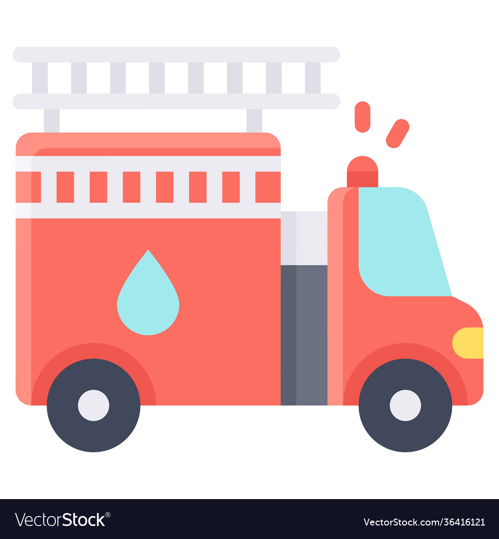 Fire Engine Icon - Red & Blue Royalty Free Vector Image