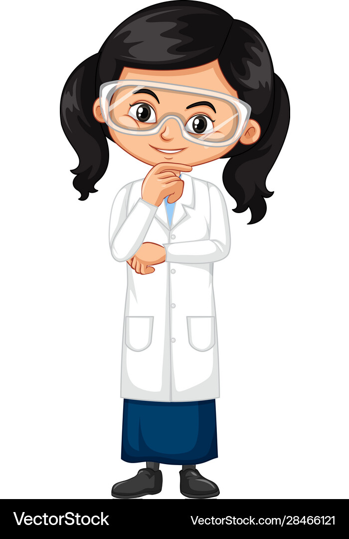 Girl in science gown on white background Vector Image