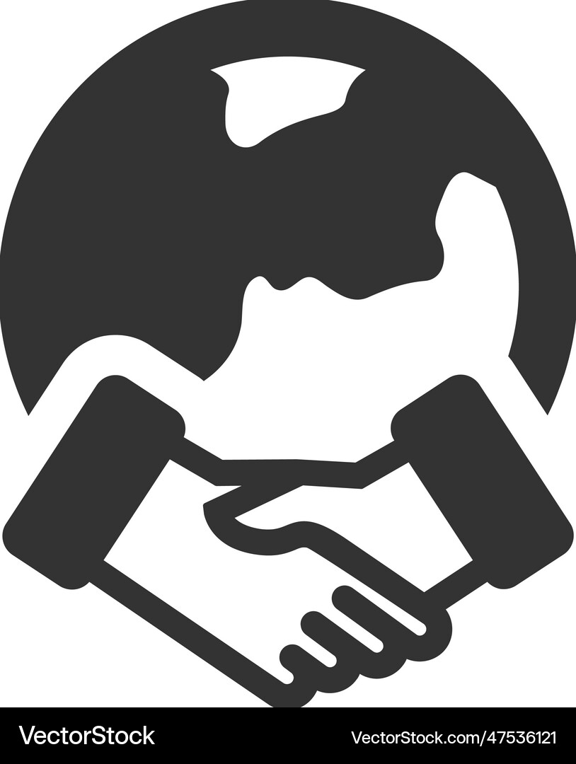 Global business deal icon Royalty Free Vector Image