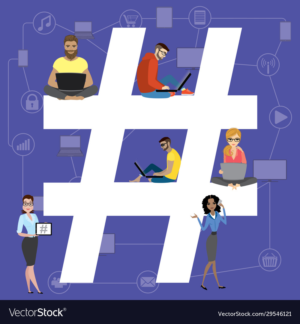Hashtag concept Royalty Free Vector Image - VectorStock