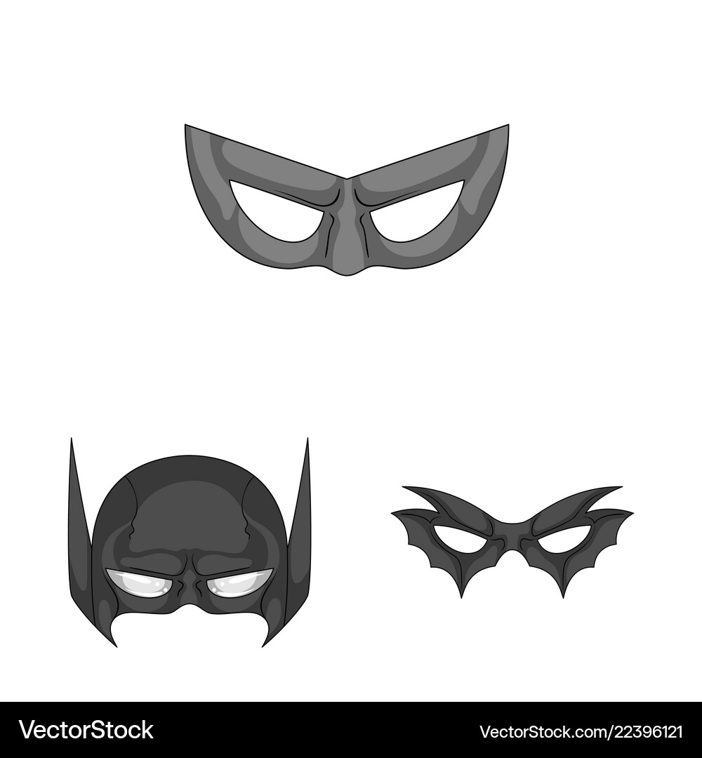 Hero and mask sign set Royalty Free Vector Image