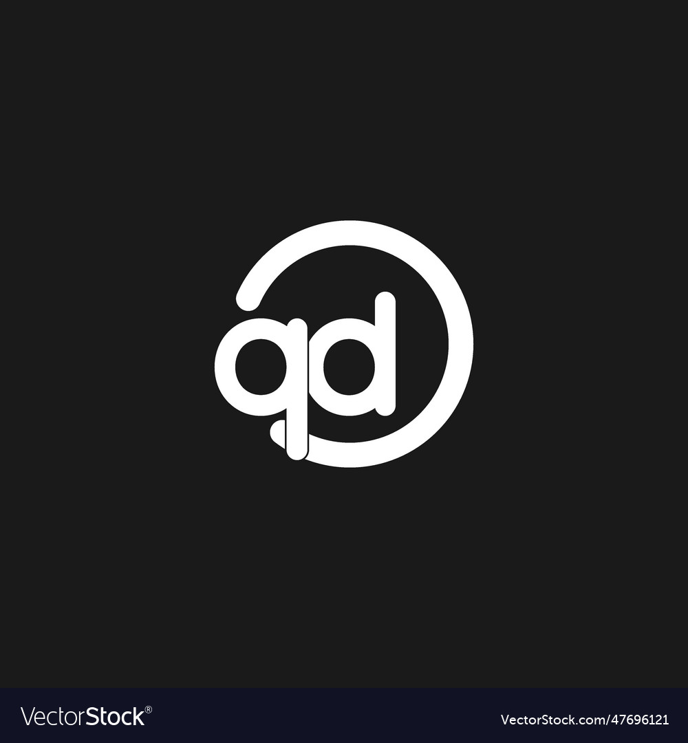 Initials qd logo monogram with simple circles Vector Image
