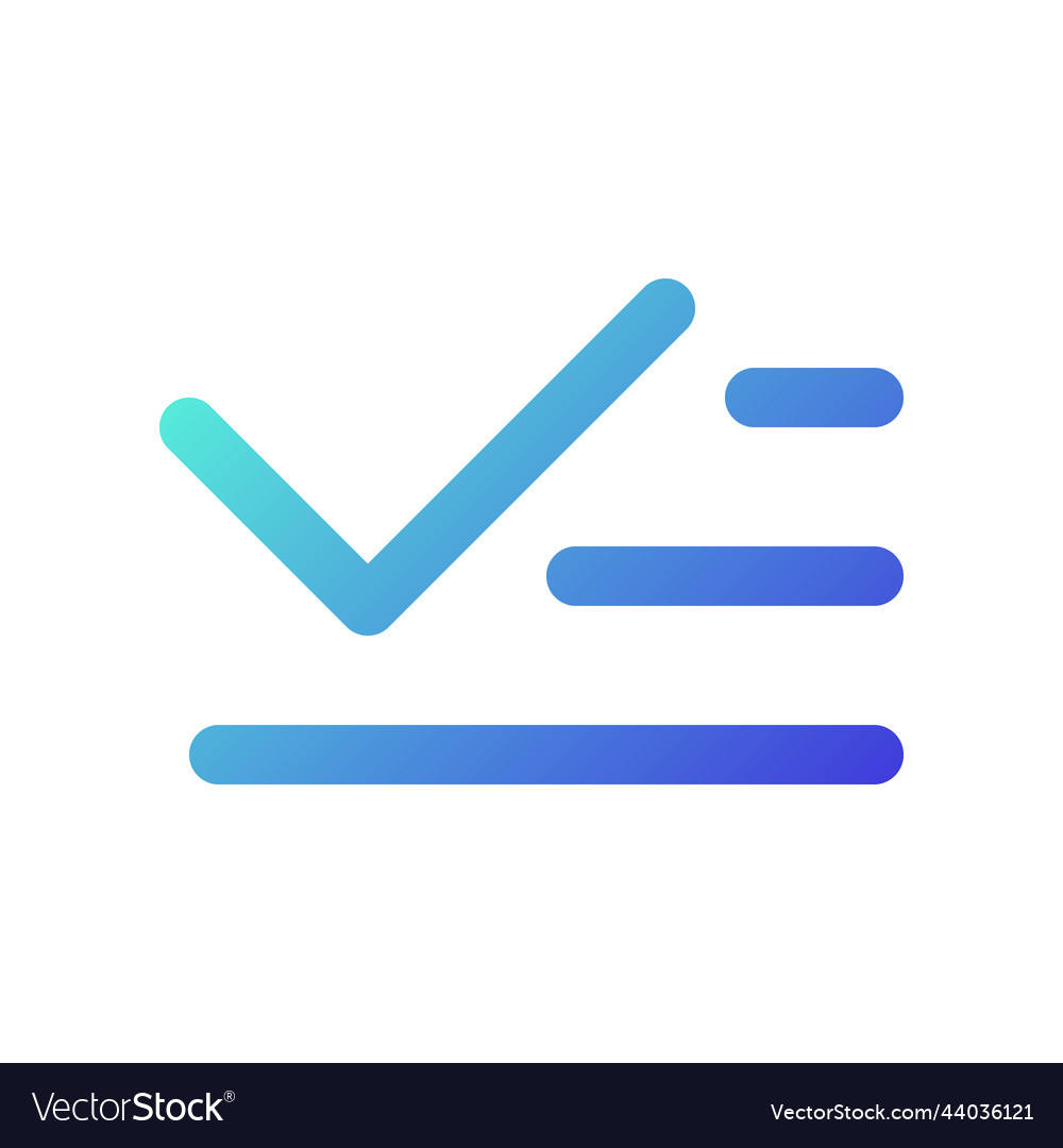 List and checkmark pixel perfect gradient linear Vector Image List and checkmark pixel perfect gradient linear Vector Image