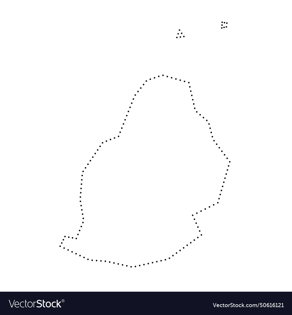 Mauritius dotted outline map Royalty Free Vector Image