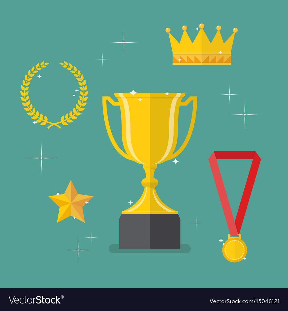 Medals awards and achievements icons set Vector Image