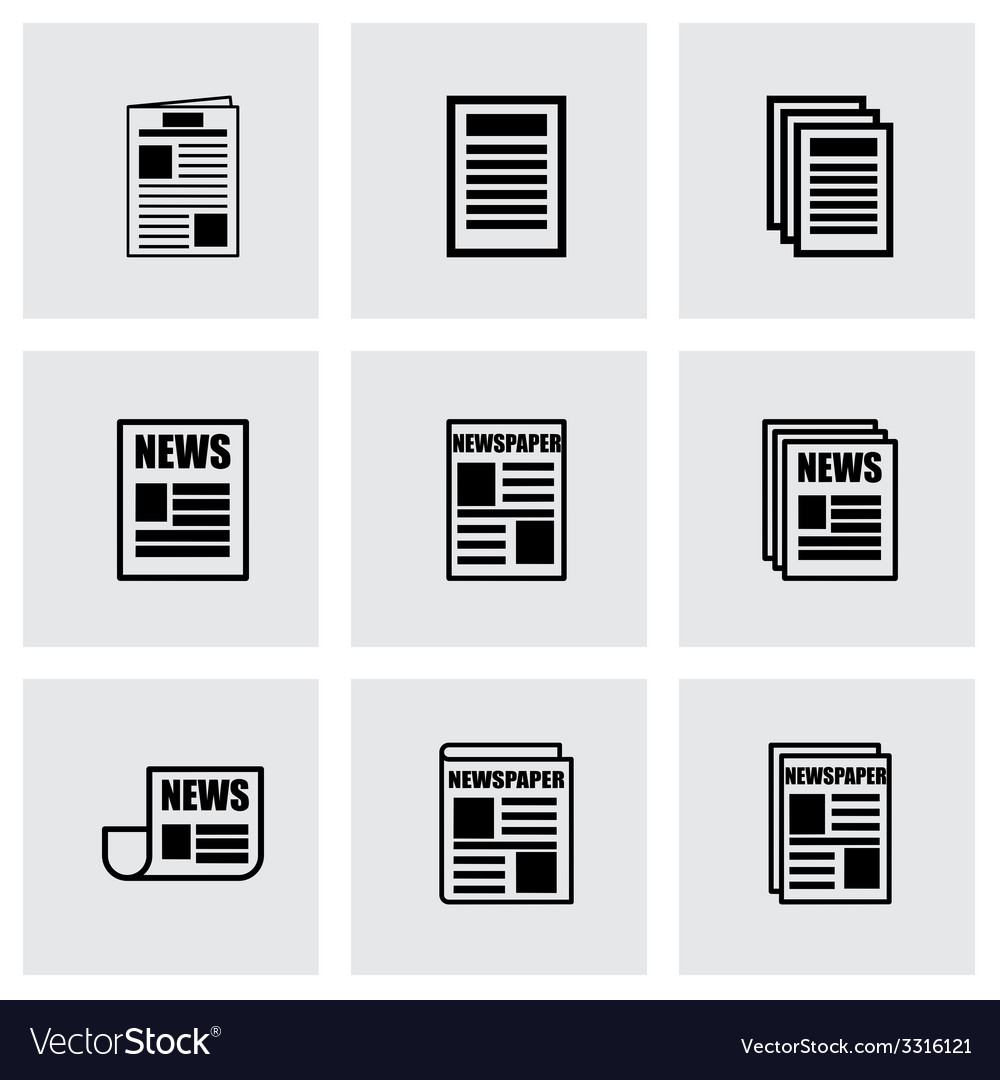 Newspaper icon set Royalty Free Vector Image - VectorStock