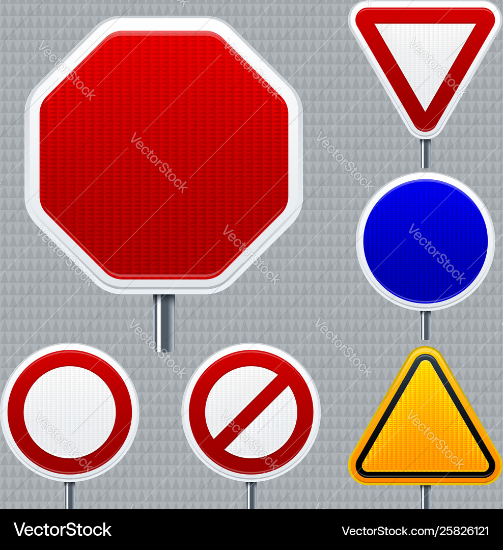 Road traffic signals in shiny style isolated Vector Image