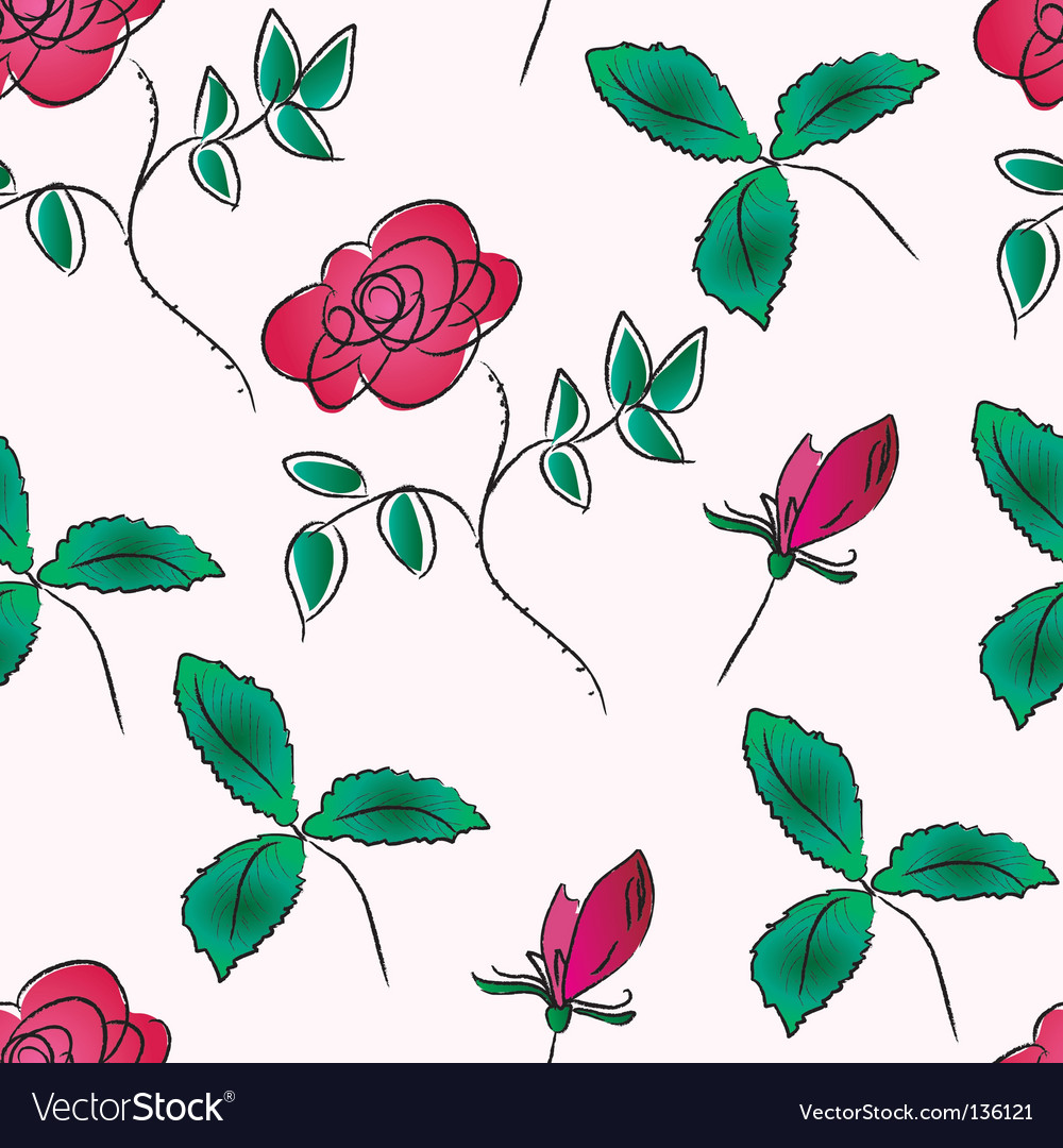 Roses pattern Royalty Free Vector Image - VectorStock