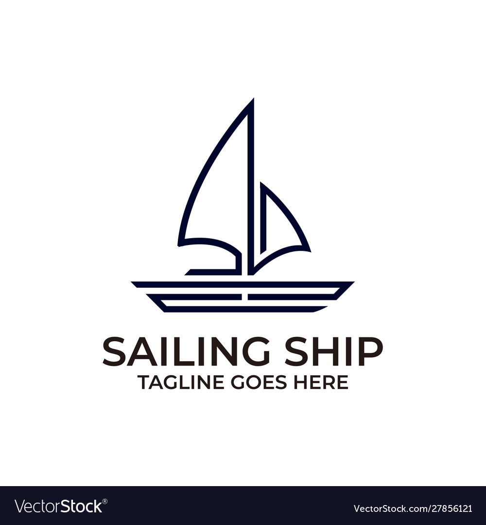 Sailing ship design concept template Royalty Free Vector