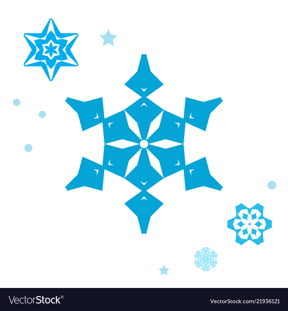 Simple snowflake icon collection isolated Vector Image