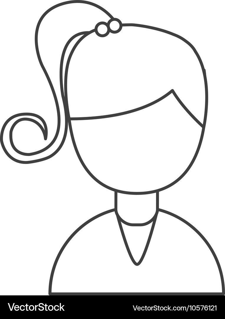 Woman female isolated icon Royalty Free Vector Image