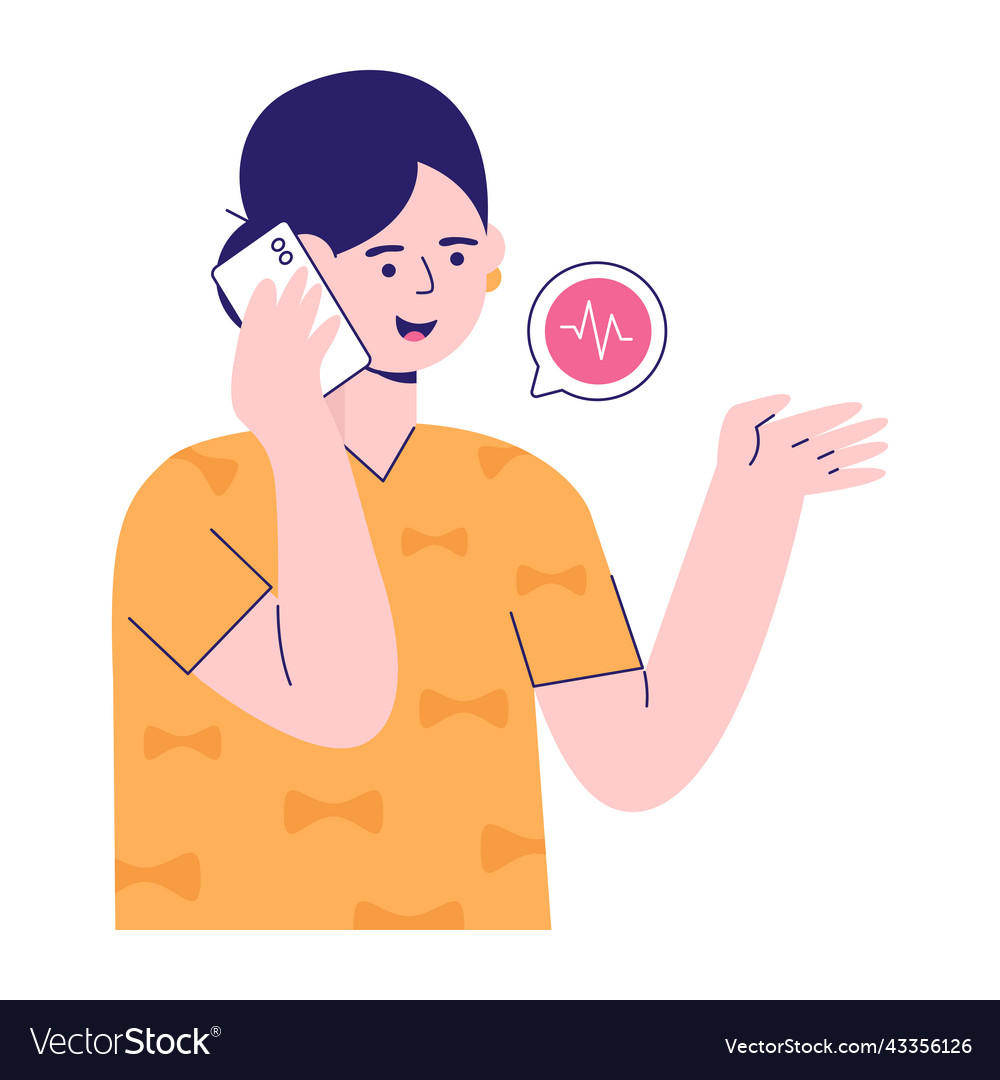 A handy flat of phone call Royalty Free Vector Image