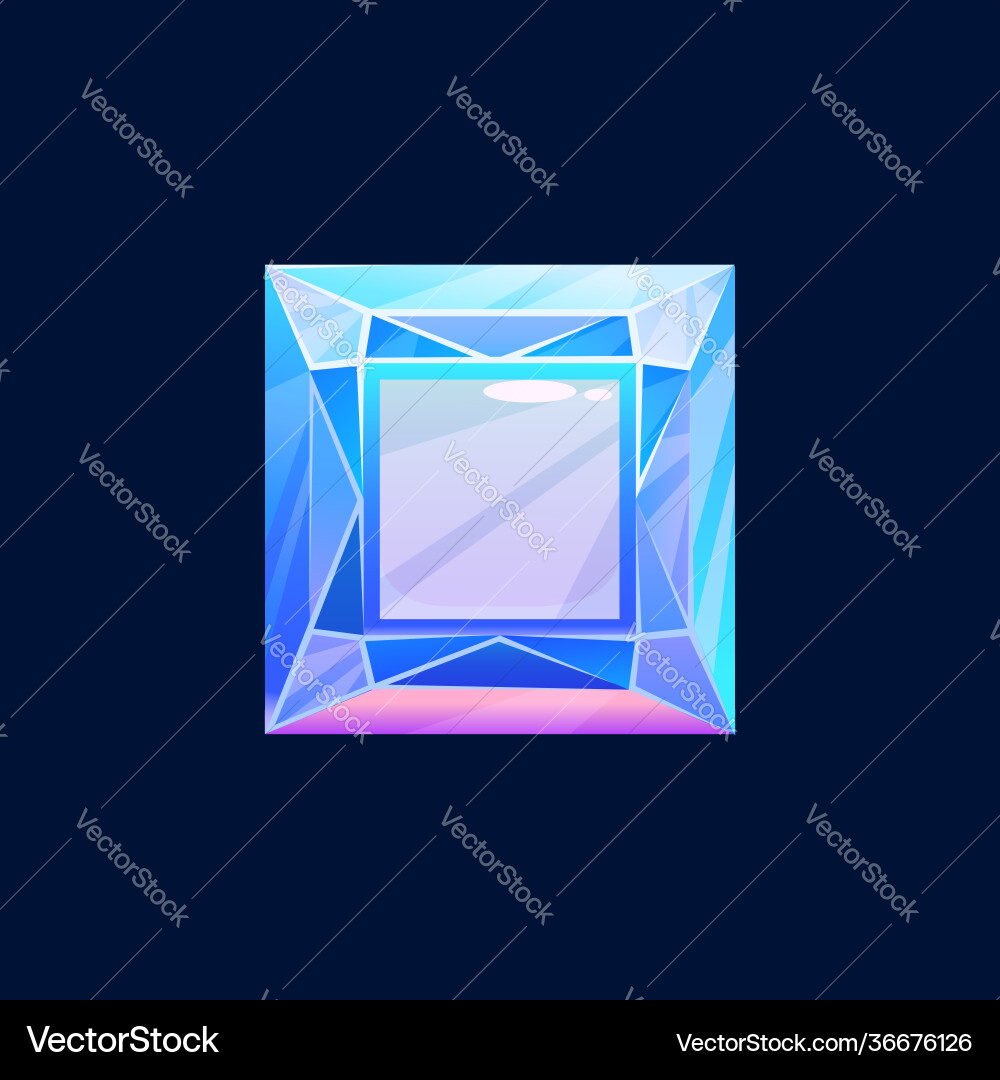 Blue magic crystal faceted gem rock icon Vector Image