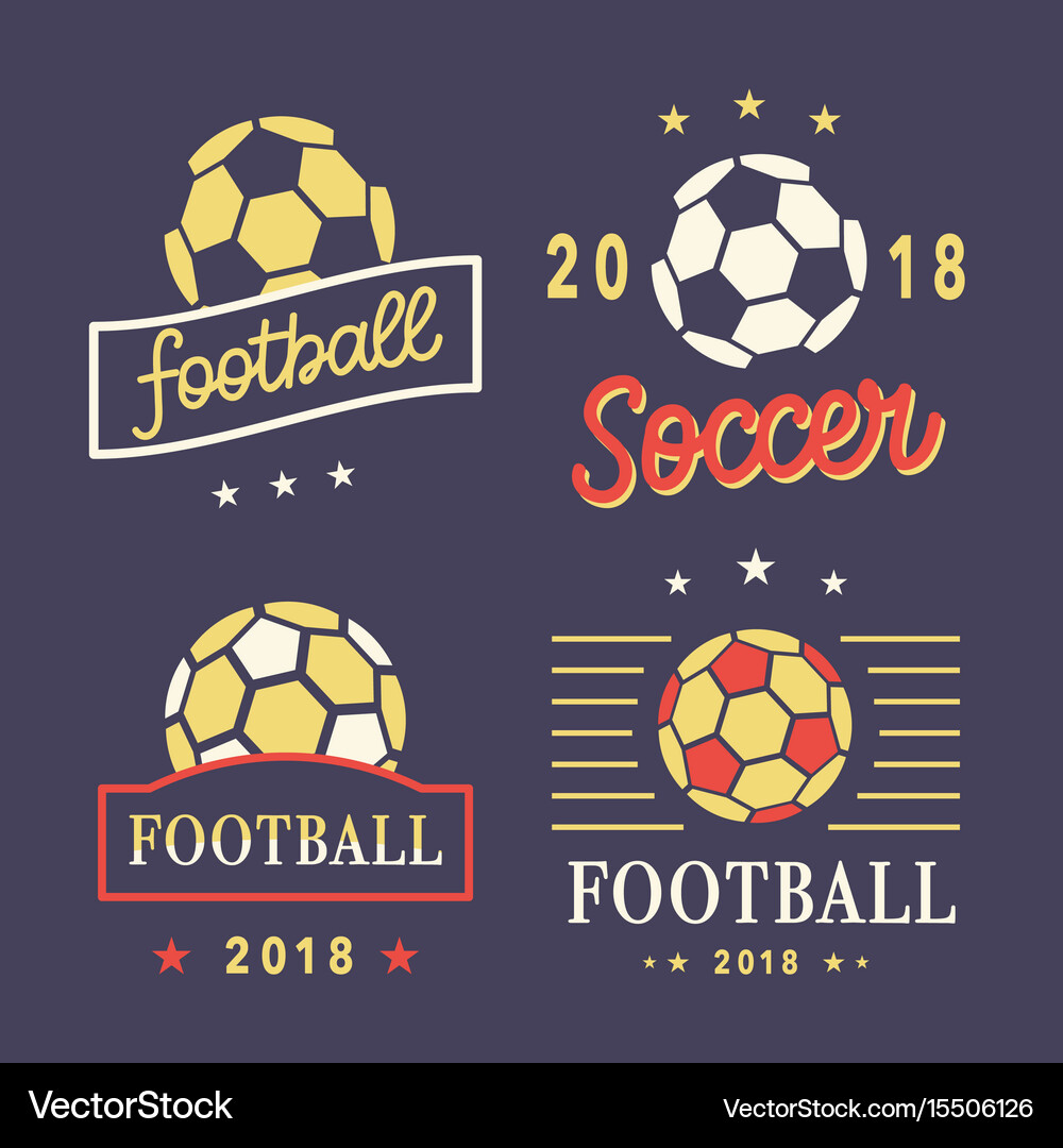 Football logo template set Royalty Free Vector Image