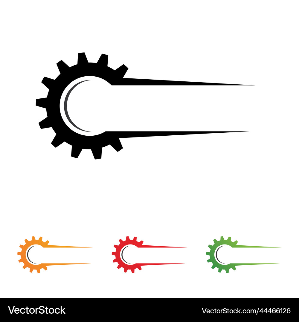 Gear icon set clockwork sign collection mechanics Vector Image