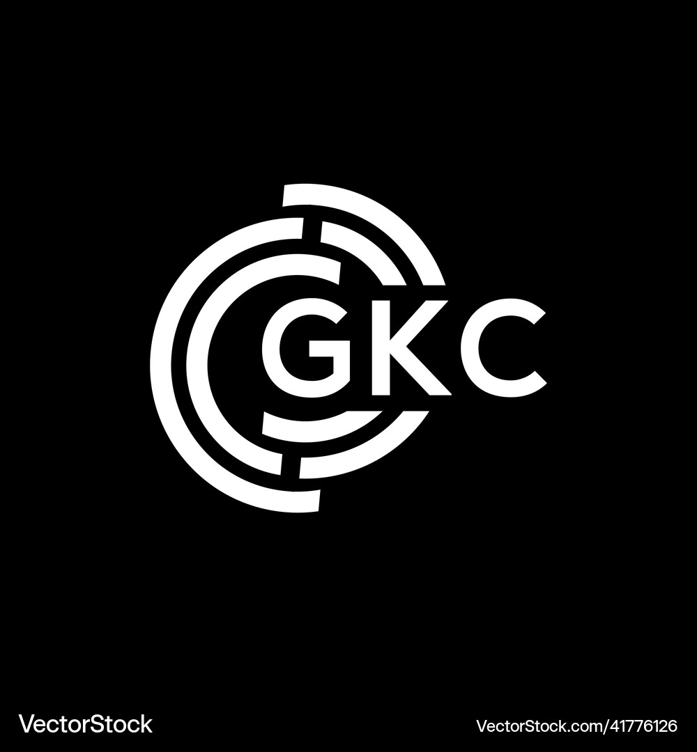 Gkc letter logo design on black background Vector Image