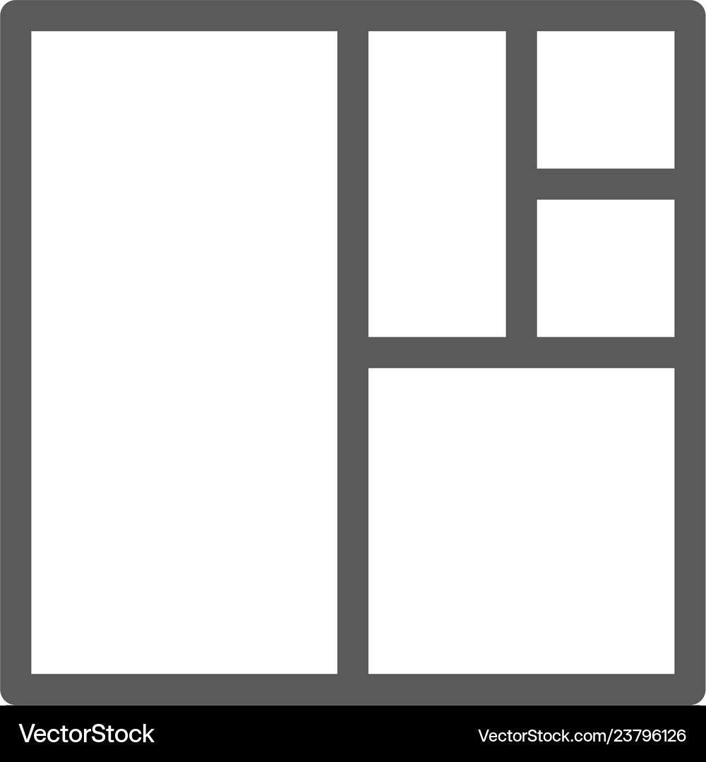 Golden ratio square line icon Royalty Free Vector Image