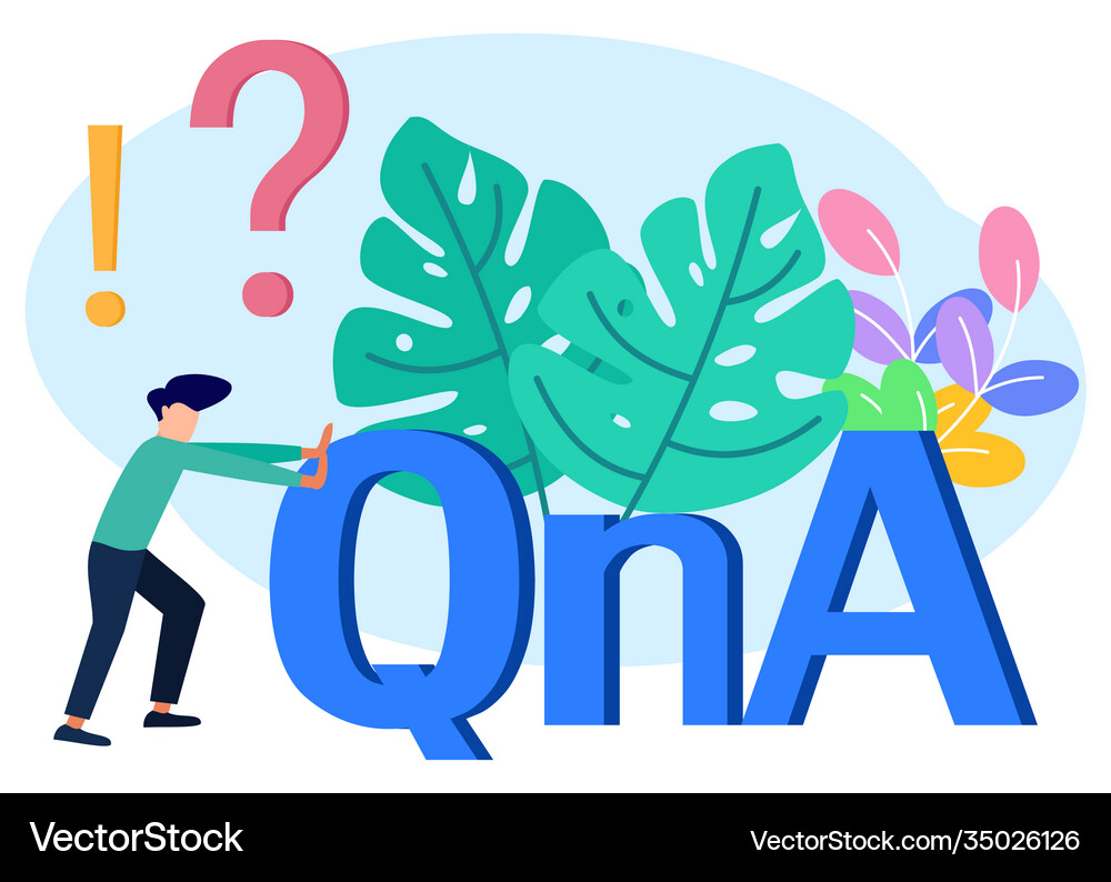 Graphic cartoon character qna Royalty Free Vector Image