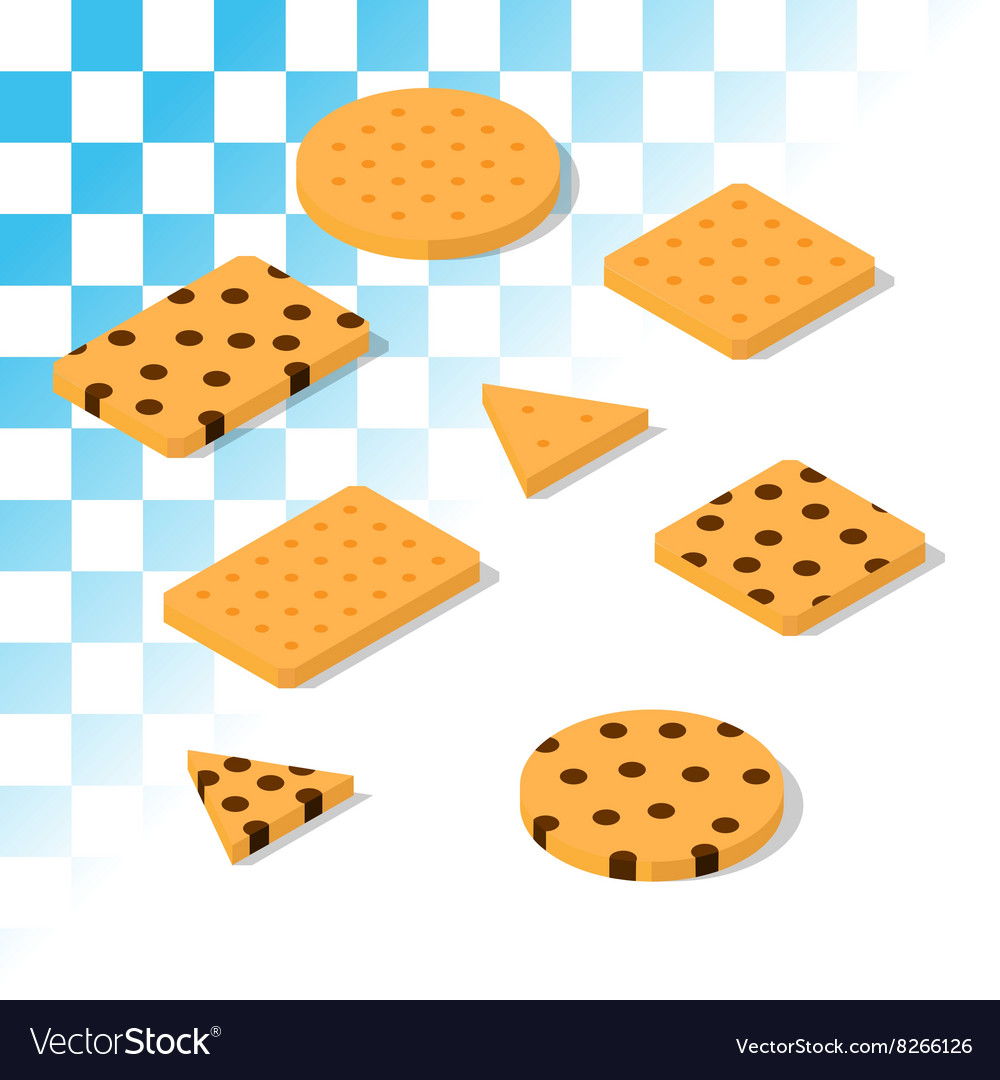 Isometric traditional cookies Royalty Free Vector Image