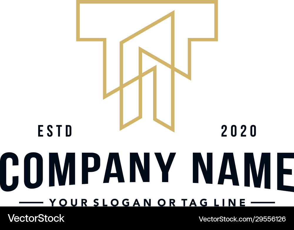 Letter t and building logo design Royalty Free Vector Image