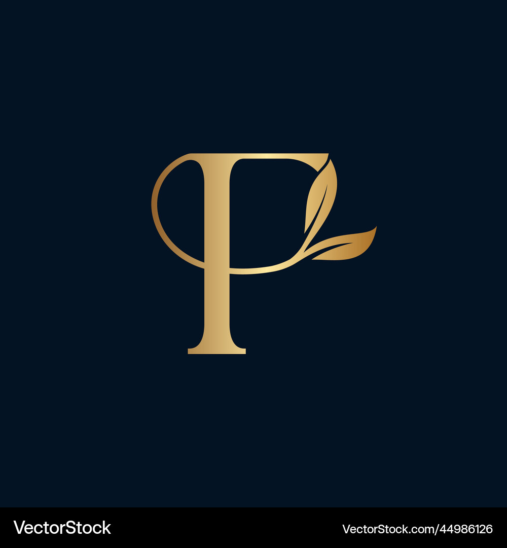Luxury premium leaf logo letter f Royalty Free Vector Image