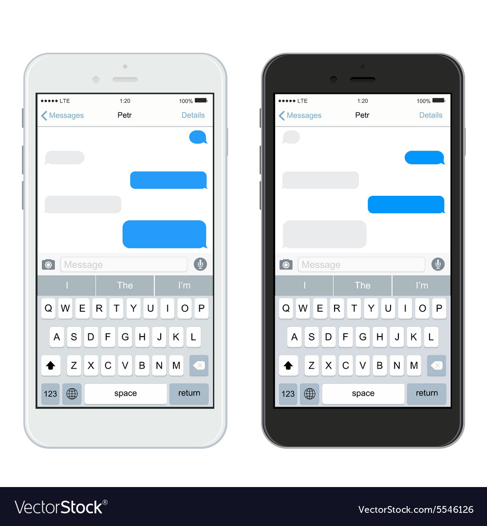 Modern realistic smartphones on white Royalty Free Vector