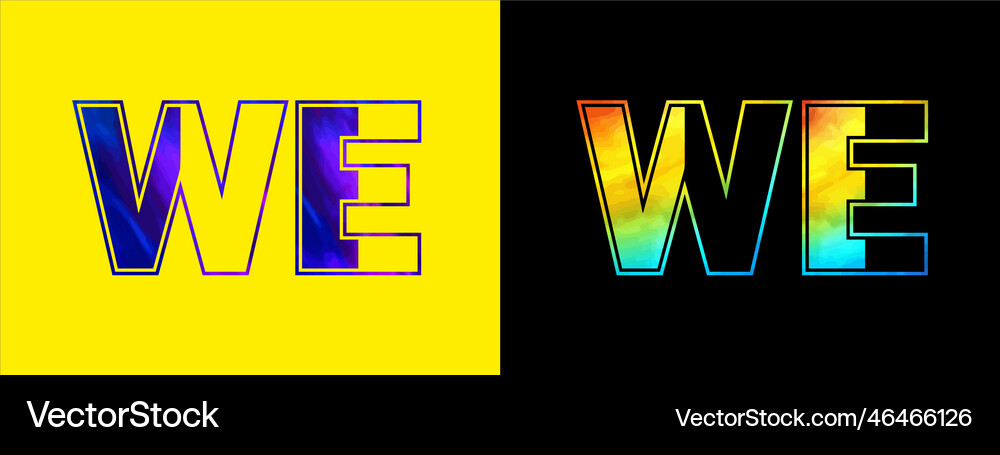 Unique we letter logo icon template premium Vector Image