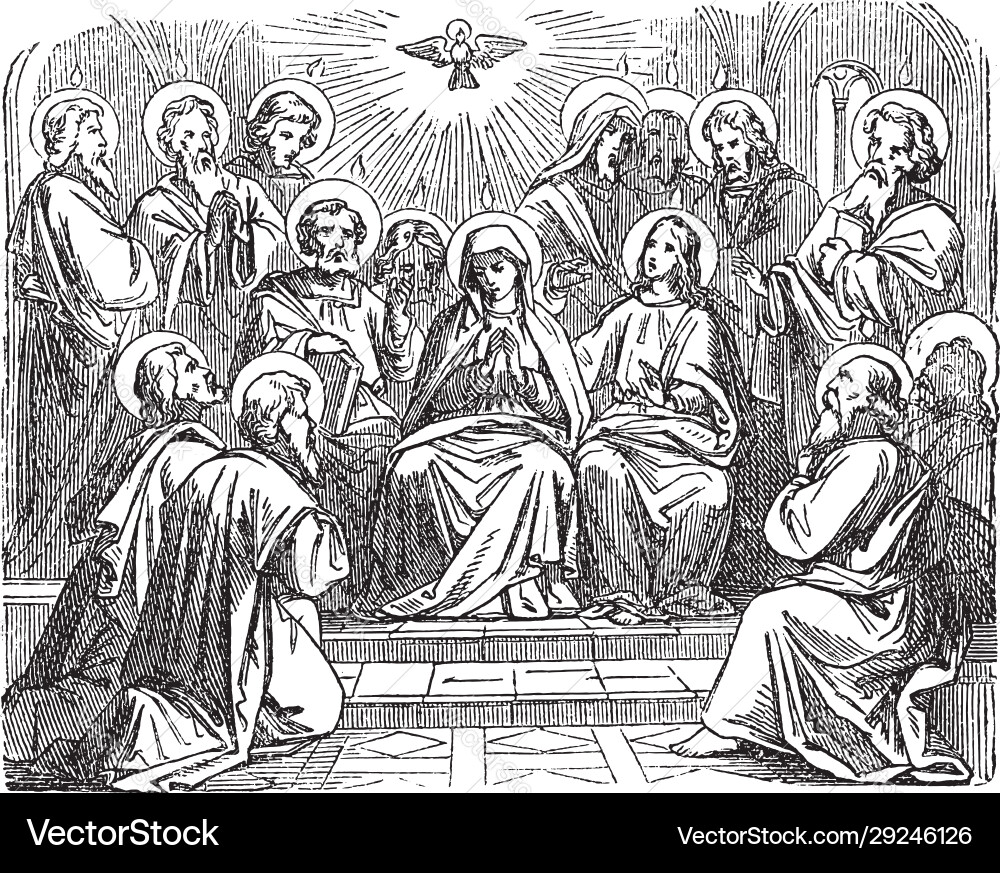 Vintage antique religious biblical drawing Vector Image