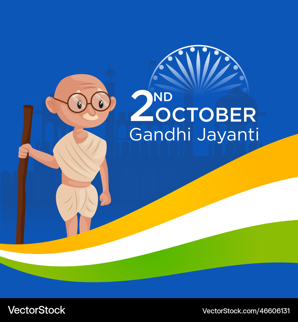 2nd october gandhi jayanti banner design Vector Image