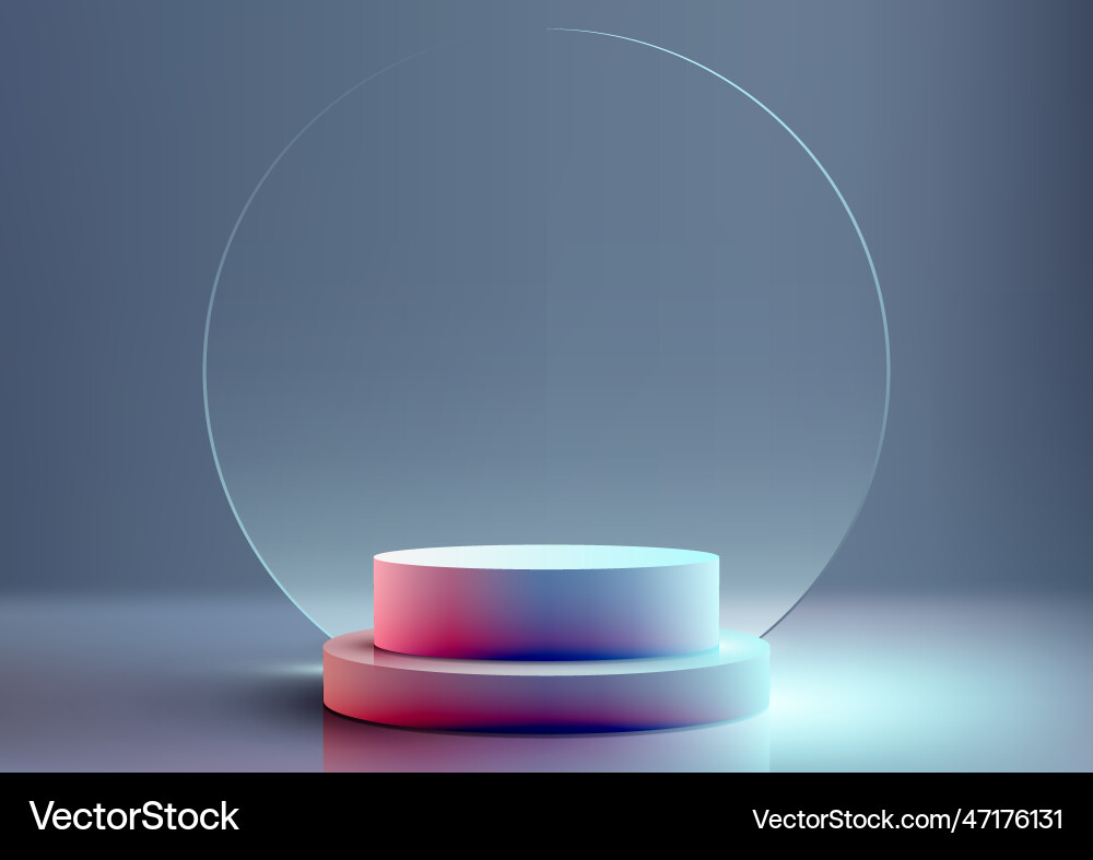 3d realistic blue and pink neon gradient colors Vector Image
