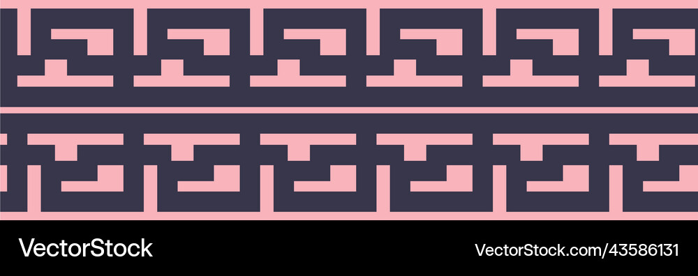 Abstract horizontal geo border in limited colors Vector Image