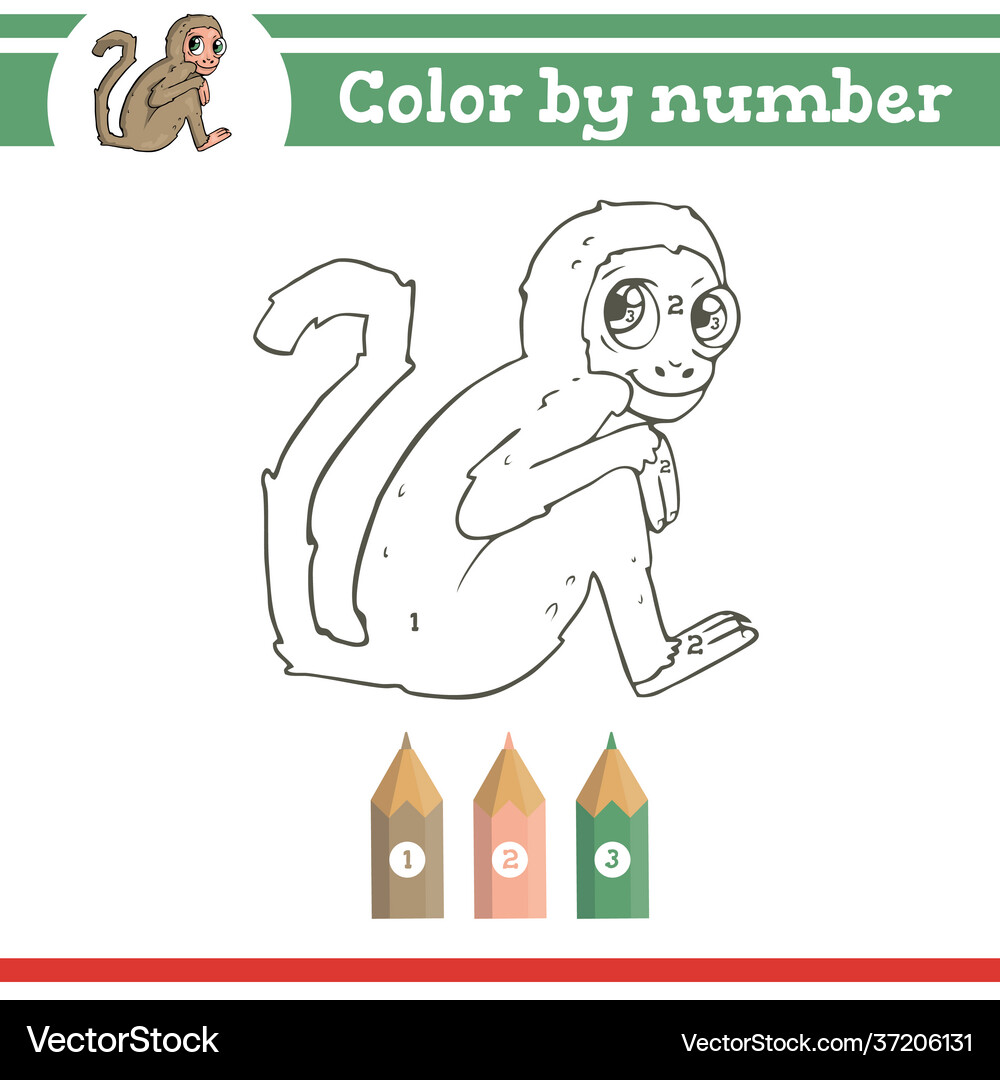 Color numbers coloring page for preschool Vector Image