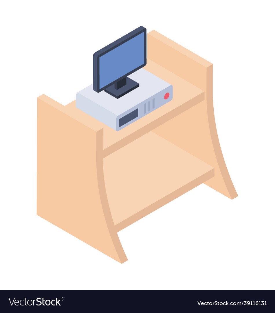 Computer table Royalty Free Vector Image - VectorStock