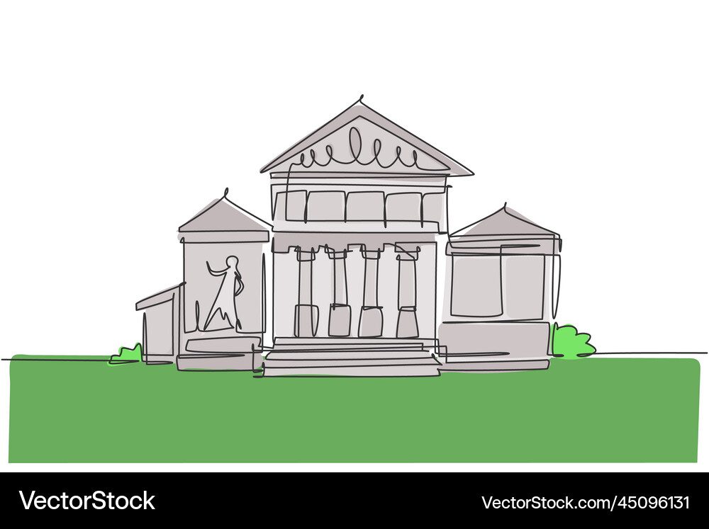 Continuous one line drawing of classic art Vector Image