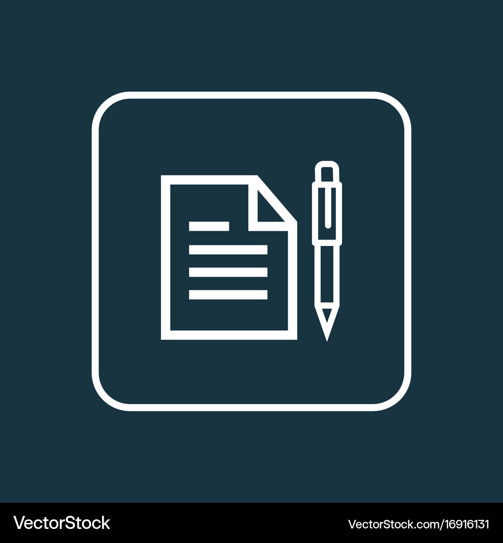 Contract outline symbol premium quality isolated Vector Image
